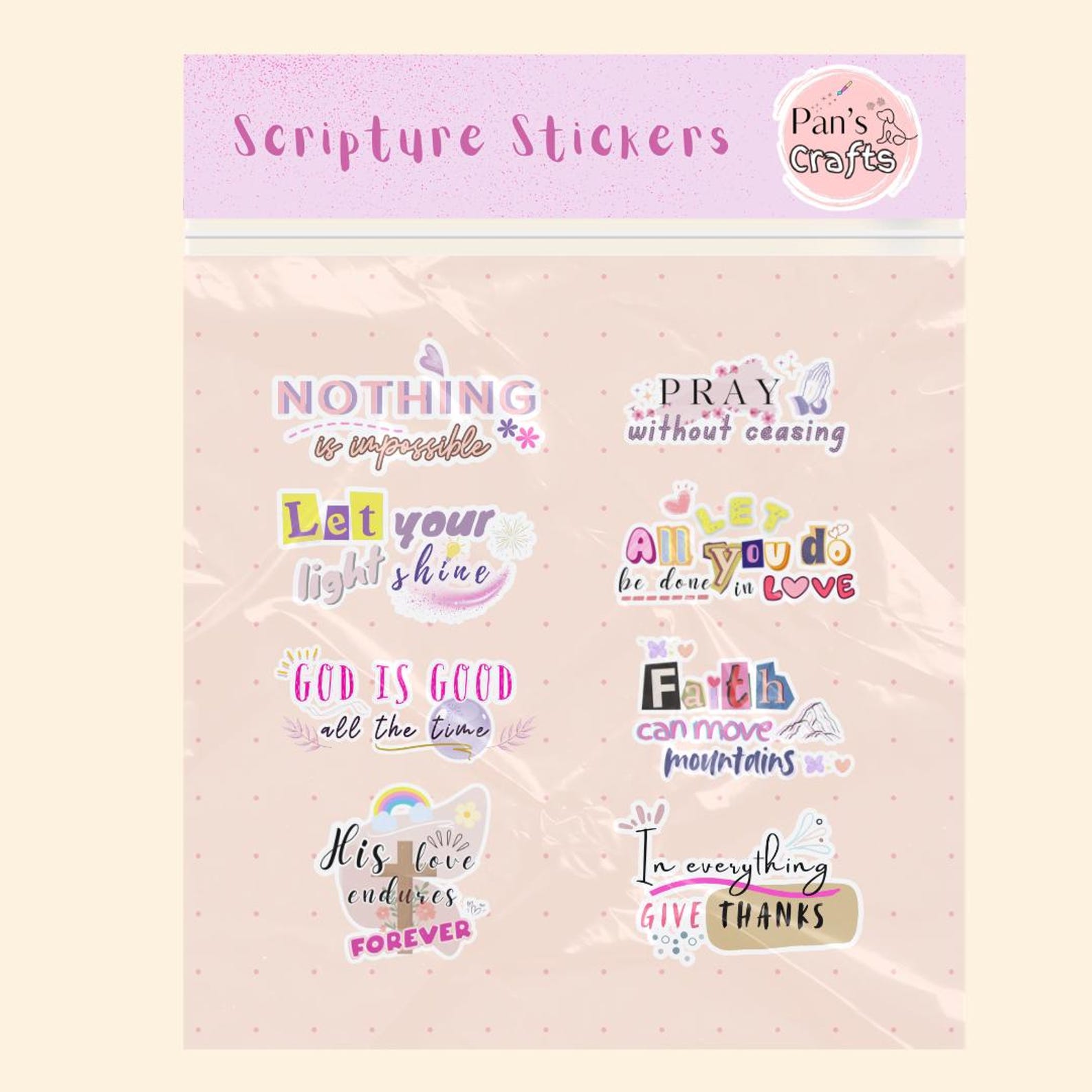 Bible Verse Stickers PNG, Scriptures PNG Stickers, Printable Stickers ...