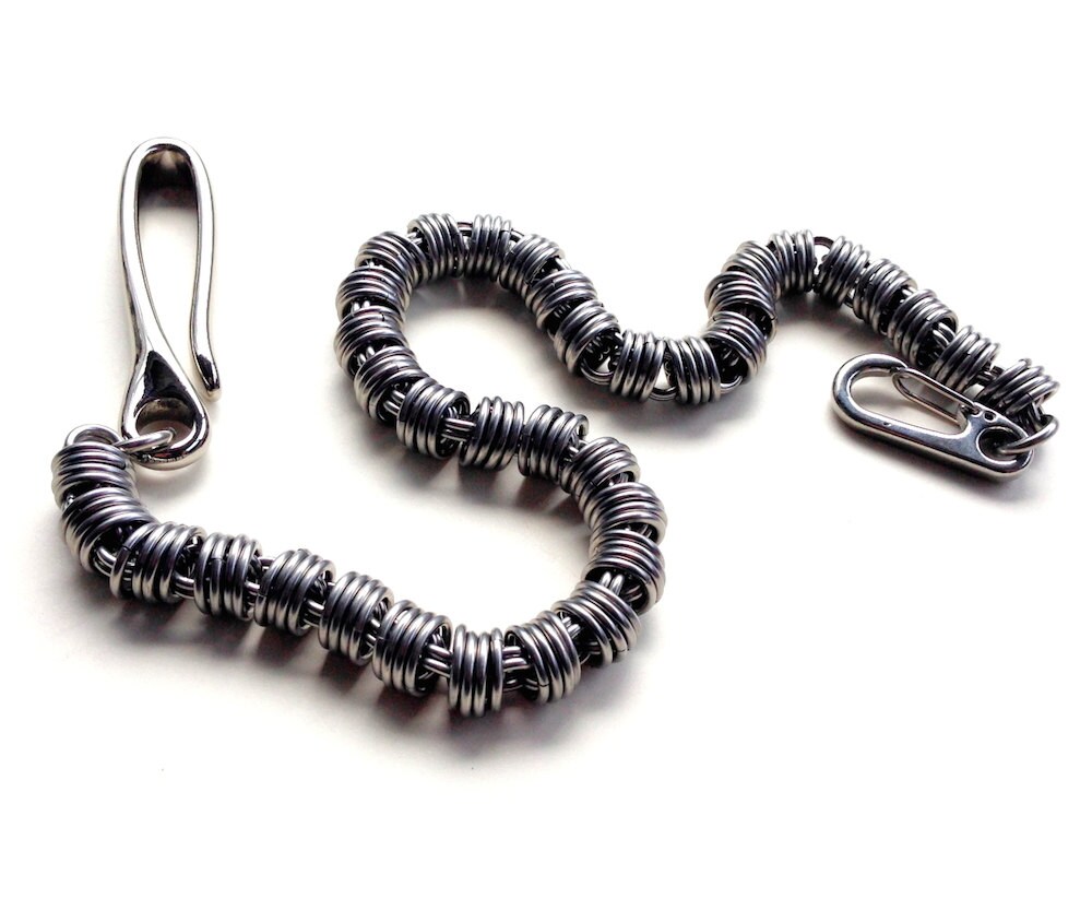 Stainless Steel Wallet Chain / Coil Wallet Chain / Thick | Etsy