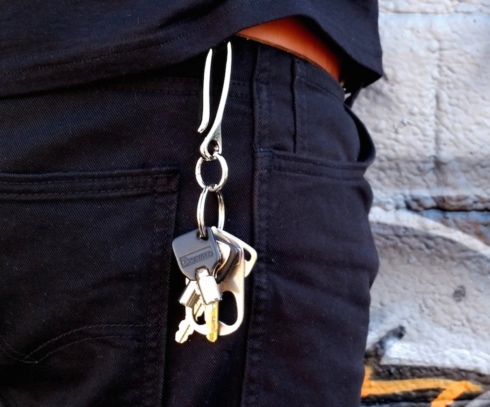 Mens Hook Key Chain / Brass or Nickel Hook / Fish Hook / Key | Etsy