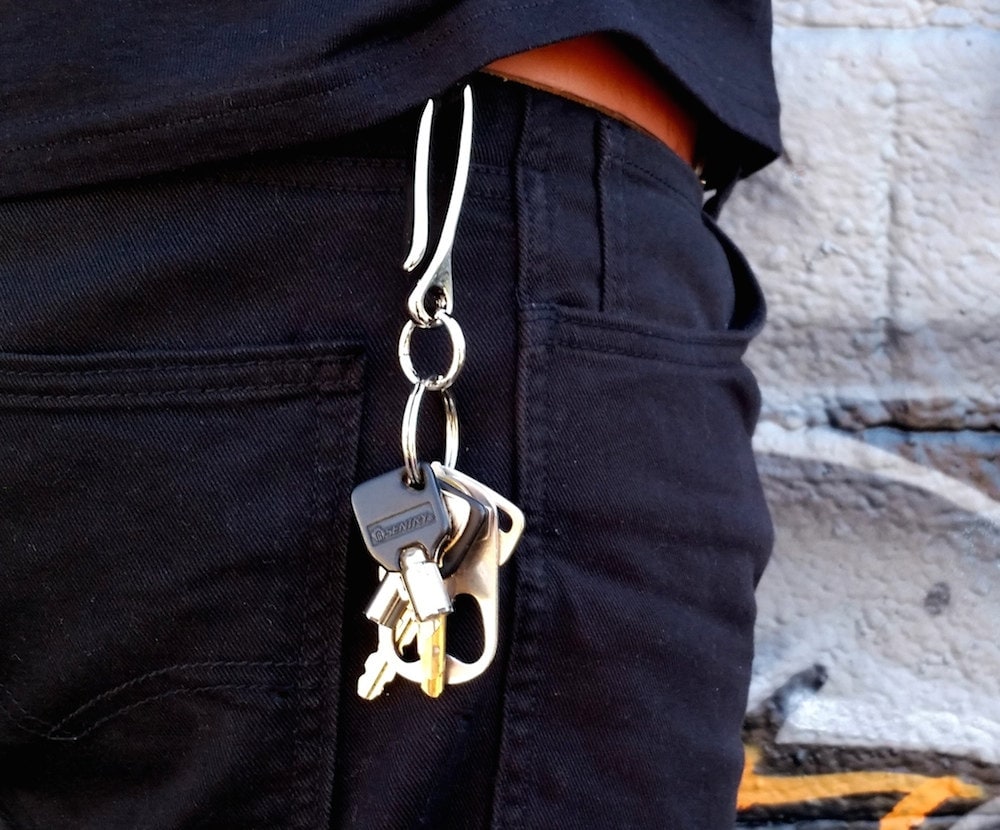 Mens Hook Key Chain / Brass or Nickel Hook / Fish Hook / Key | Etsy