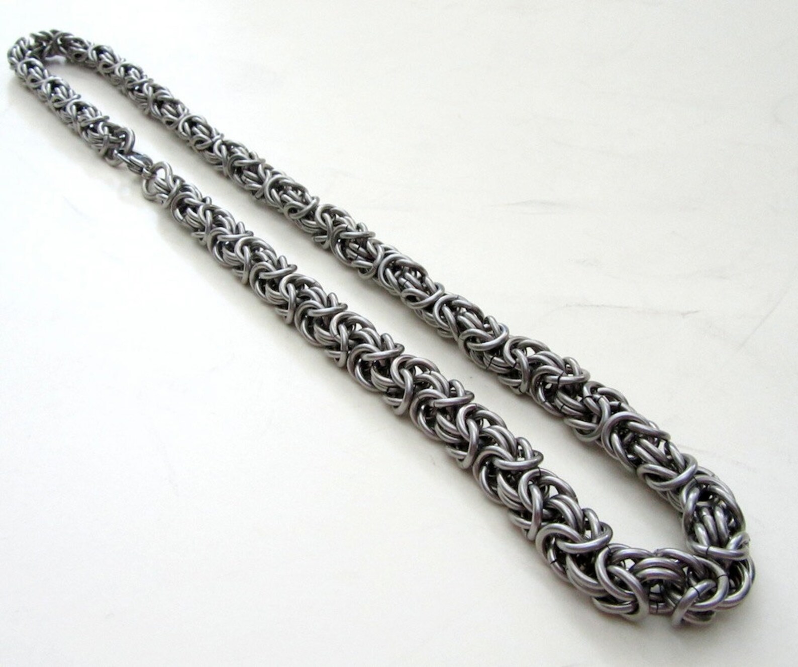 Mens Necklace / Byzantine Chain / Stainless Steel Jewelry / - Etsy