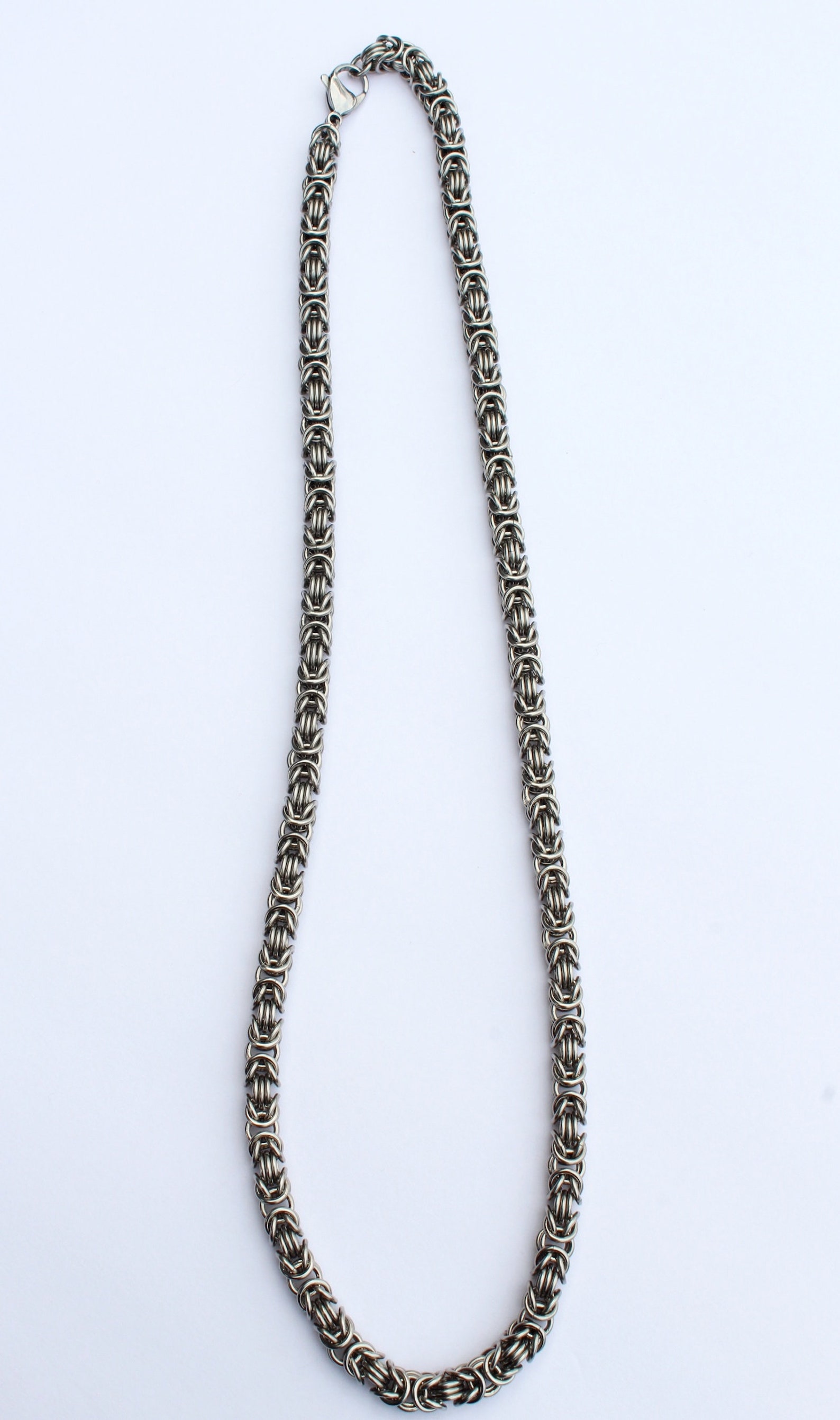 Mens Necklace / Byzantine Chain / Stainless Steel Jewelry / - Etsy
