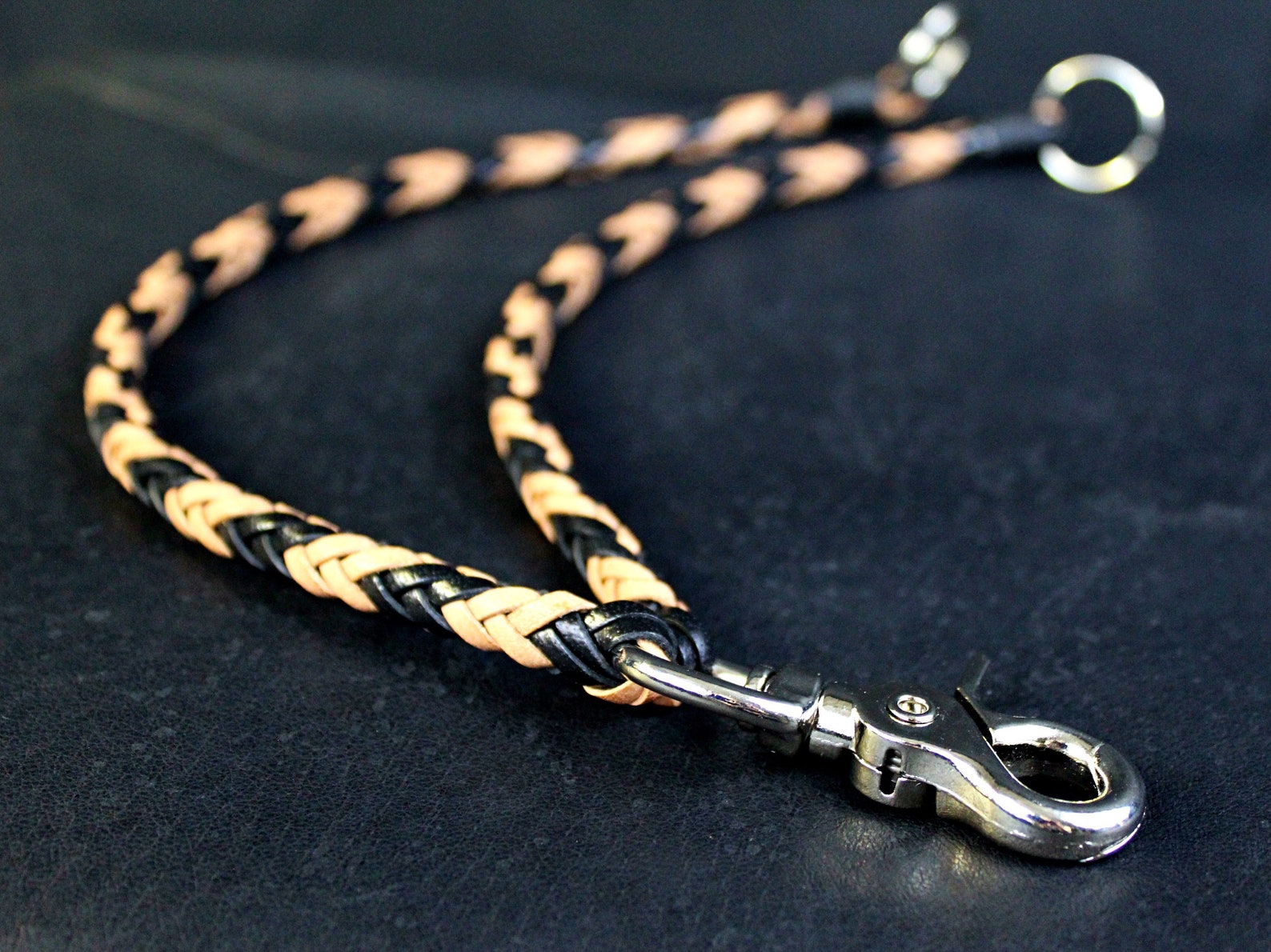 Hand Braided Leather Double Wallet Chain: Men's Key Chain - Etsy
