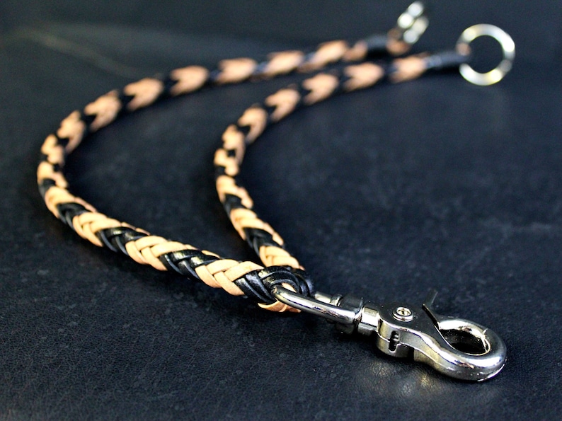 Hand Braided Leather Double Wallet Chain: Men's Key Chain - Etsy