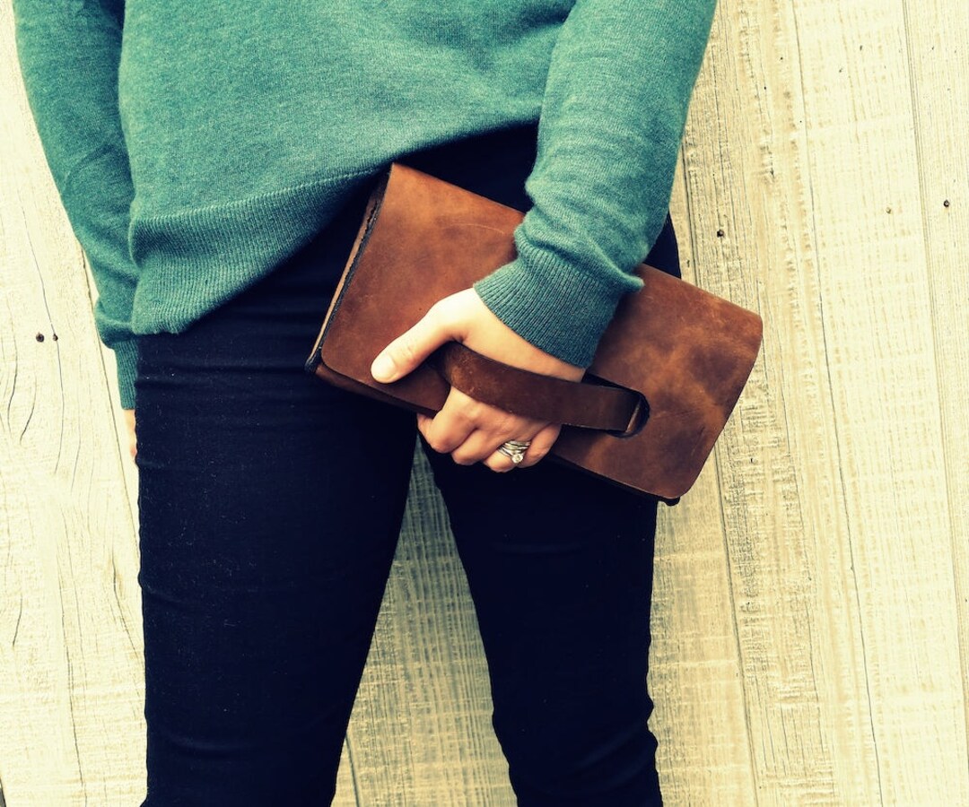Leather Clutch / Clutch With Handle / Women's Leather Bag / Leather ...