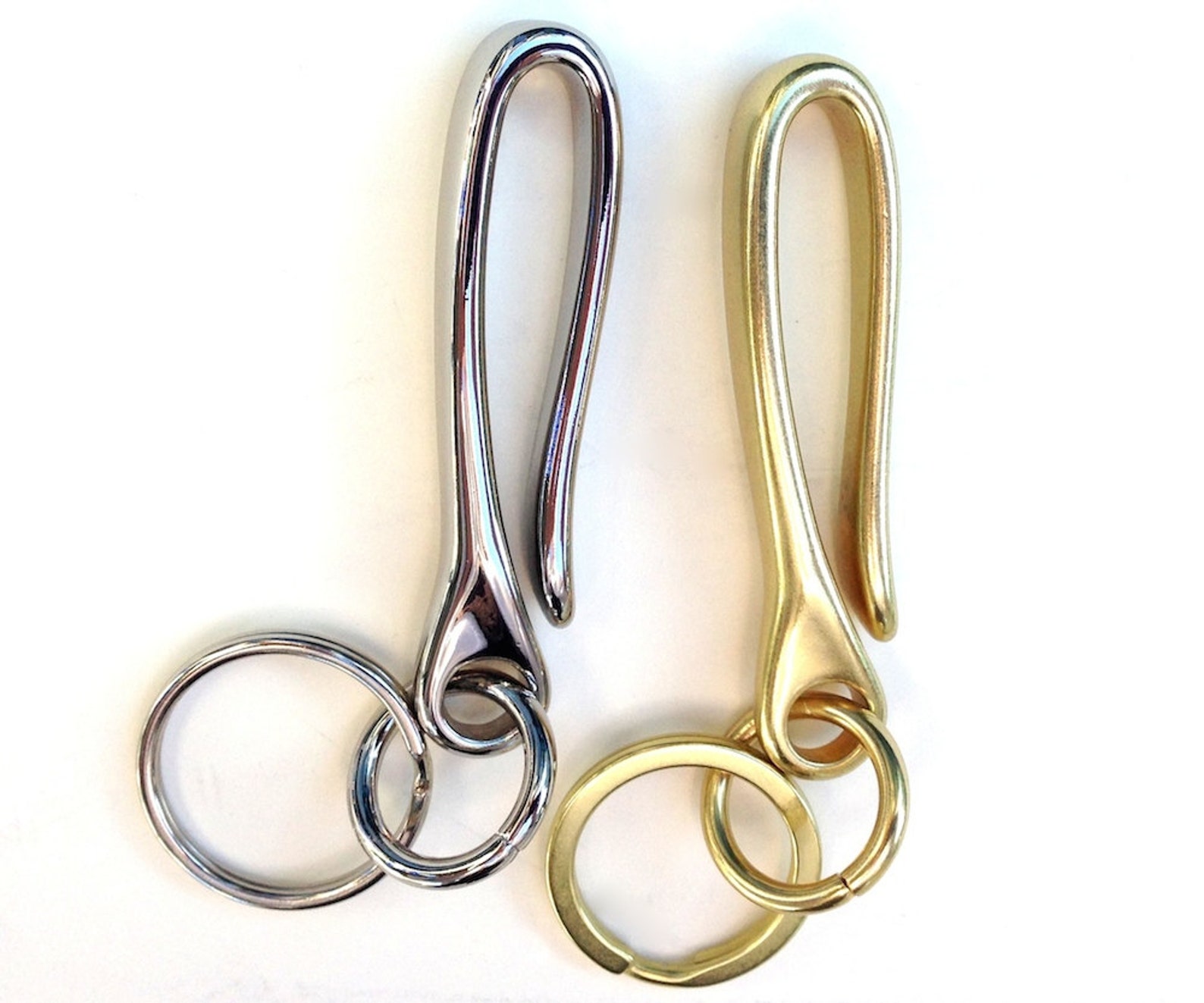 Mens Hook Key Chain / Brass or Nickel Hook / Fish Hook / Key - Etsy