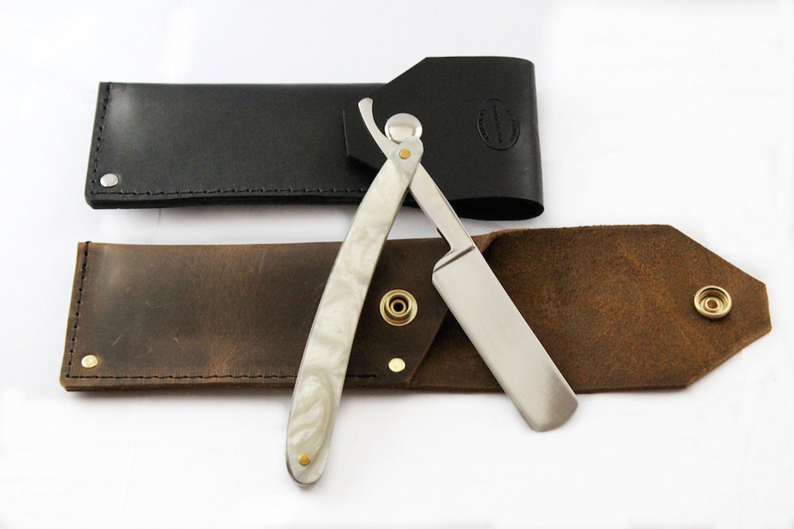 Monogrammed Leather Case for Straight Razors Personalized - Etsy