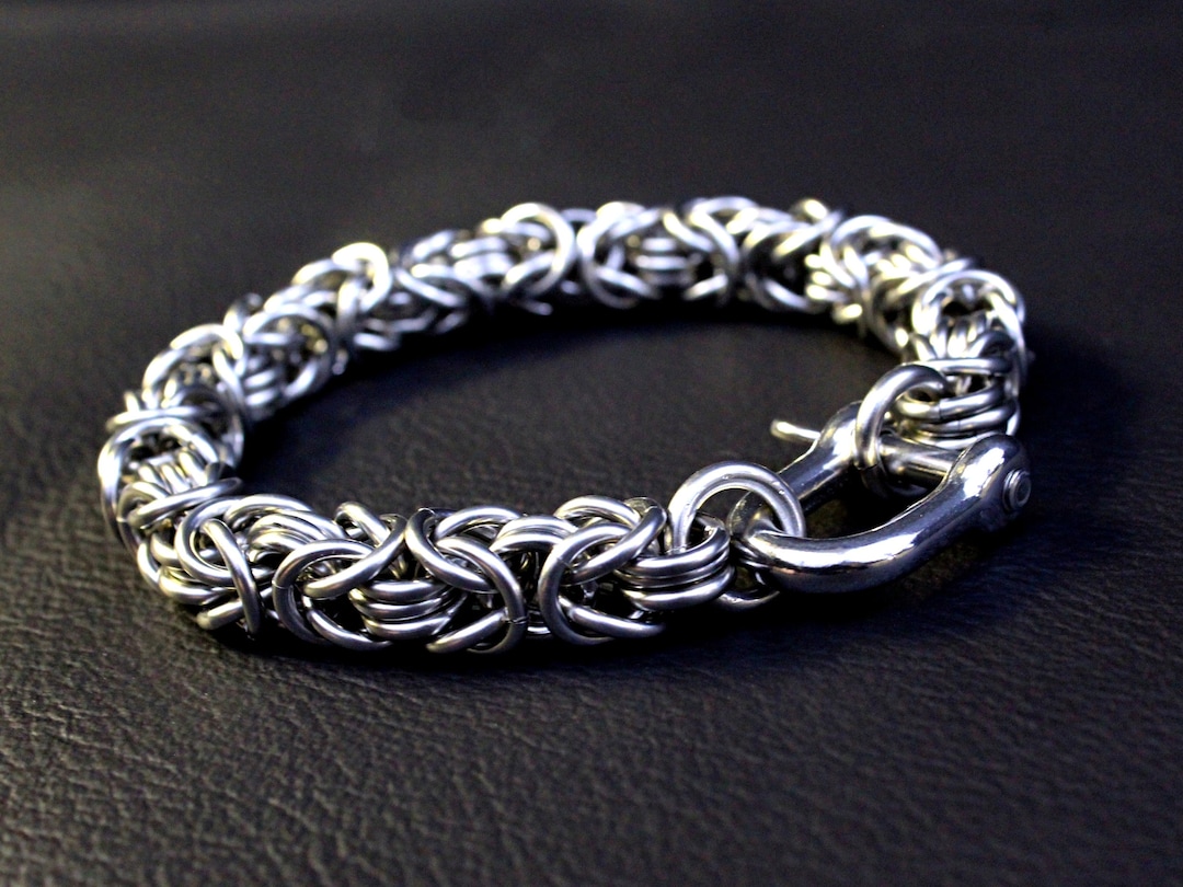 Men's Chain Bracelet / Stainless Steel Jewelry / Byzantine III 16g ...