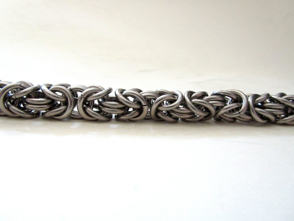 Mens Necklace / Byzantine Chain / Stainless Steel Jewelry / - Etsy
