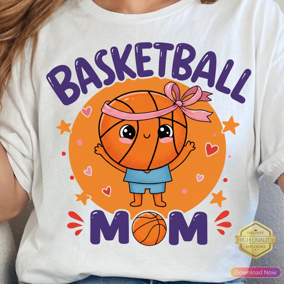 Hooper Mom PNG, Basketball PNG for Shirts, Vibrant Basketball Mom ...