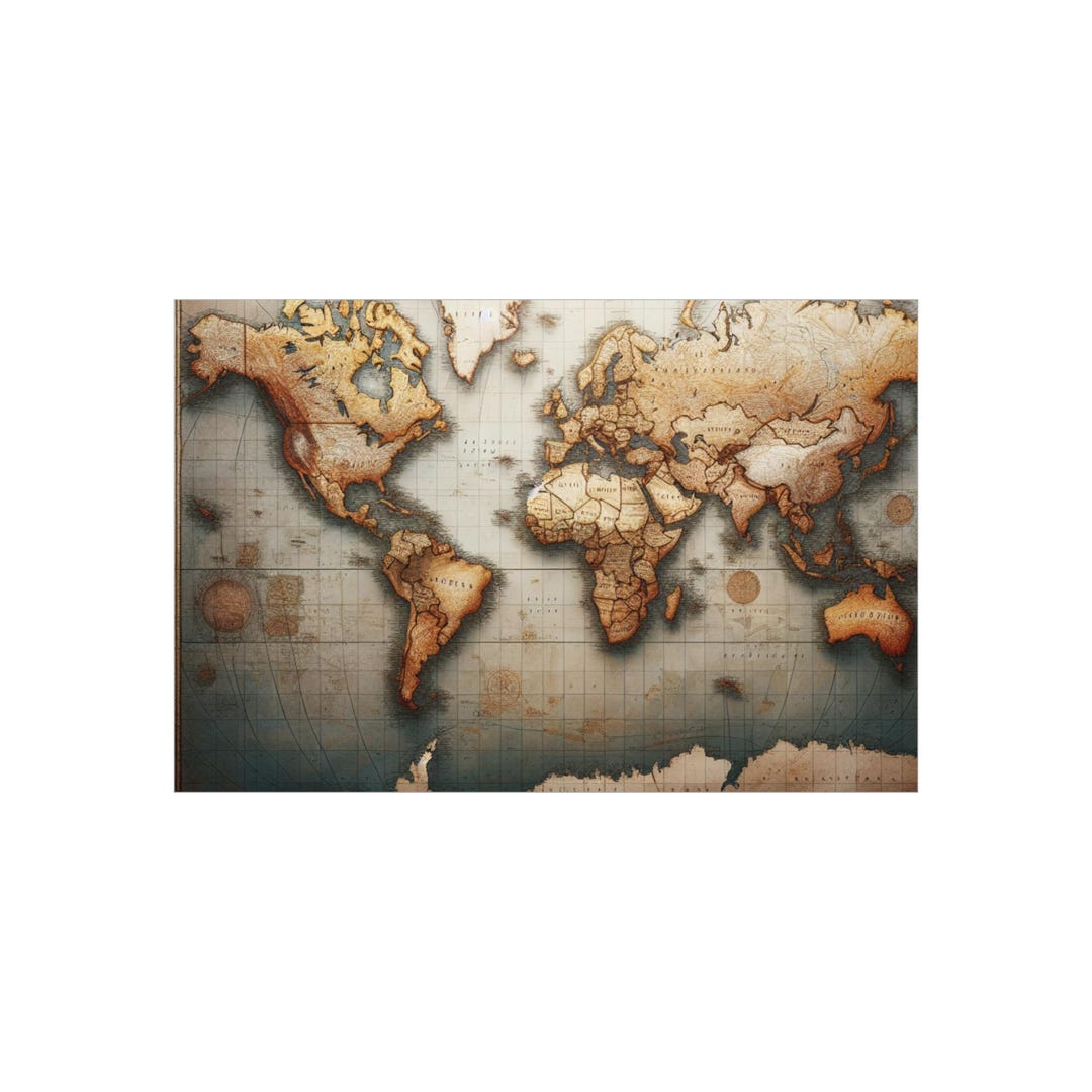 Vintage World Map Foam Board - Wall Art, Classroom Decor, Office ...