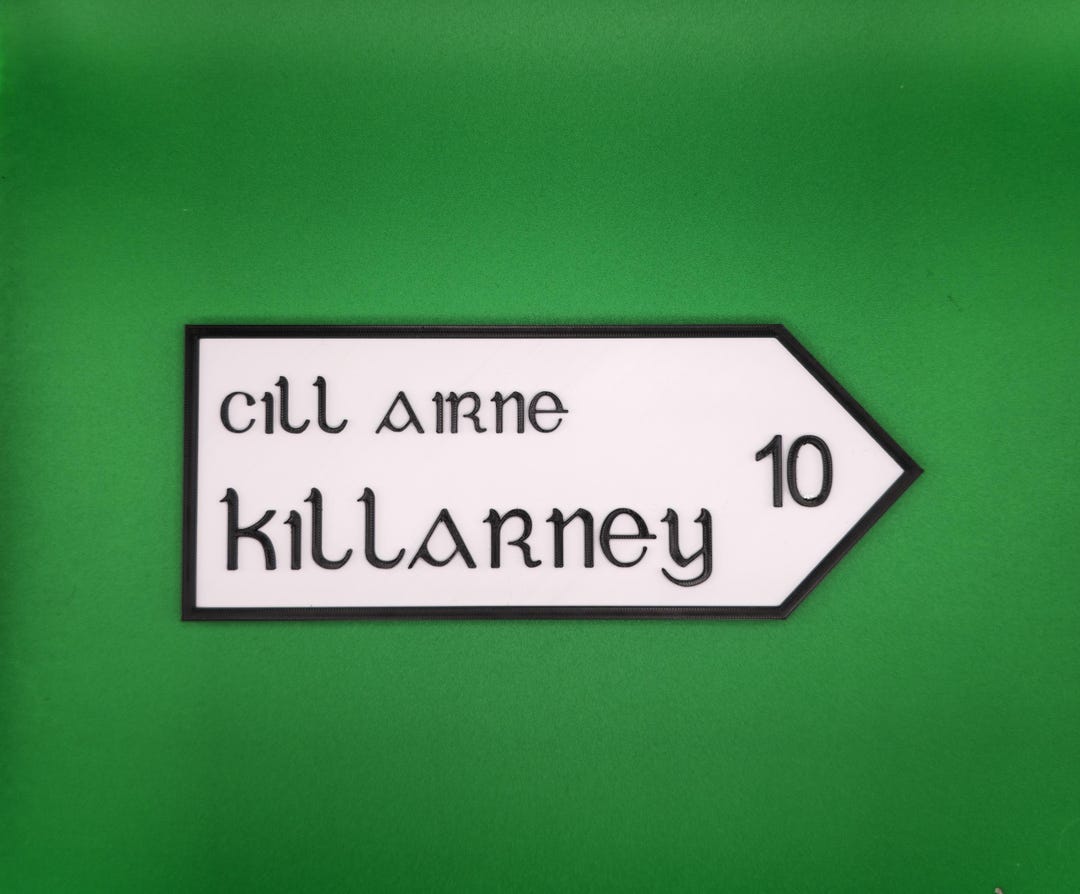 Personalized Irish Road Sign: 3D Printed Gaelic Town Name Decor - Etsy