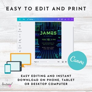 Computer Coding Party Birthday Invitation • Computer Code Birthday ...