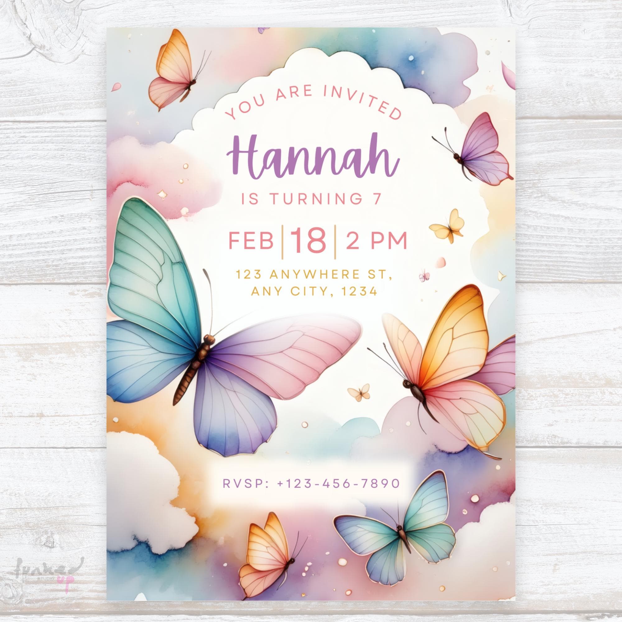 Butterfly Party Birthday Invitation • Butterflies Birthday Party Invite ...