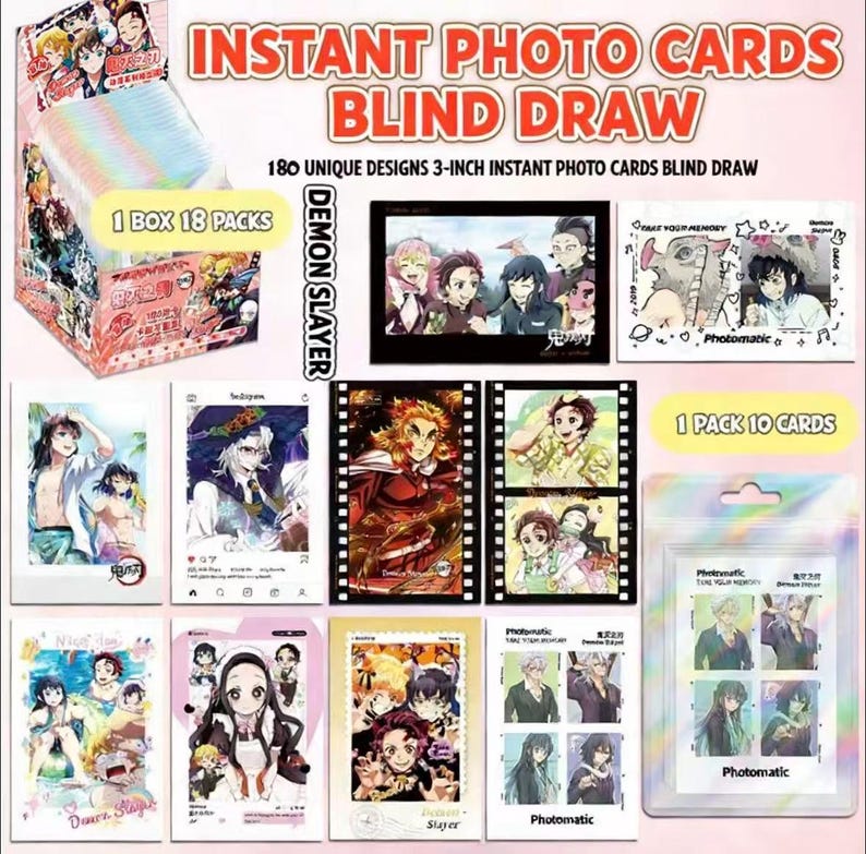 Demon Slayer Blind Box | Surprise Set Acrylic Clip & Transparent Card ...