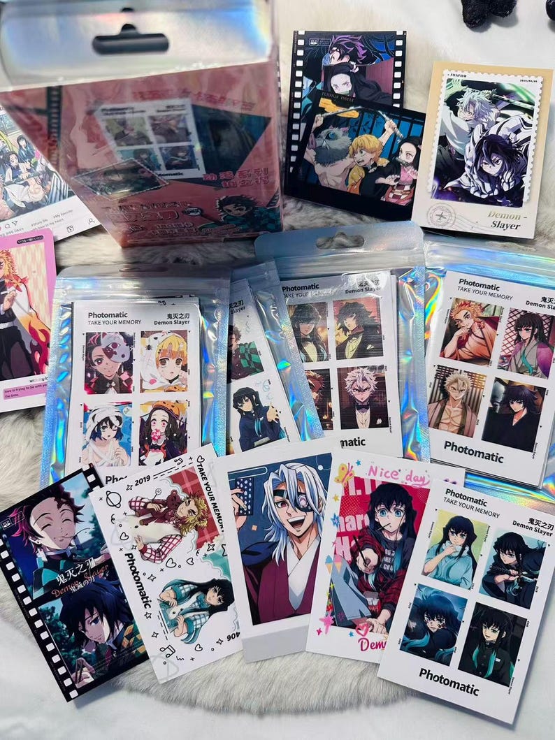 Demon Slayer Blind Box | Surprise Set Acrylic Clip & Transparent Card ...