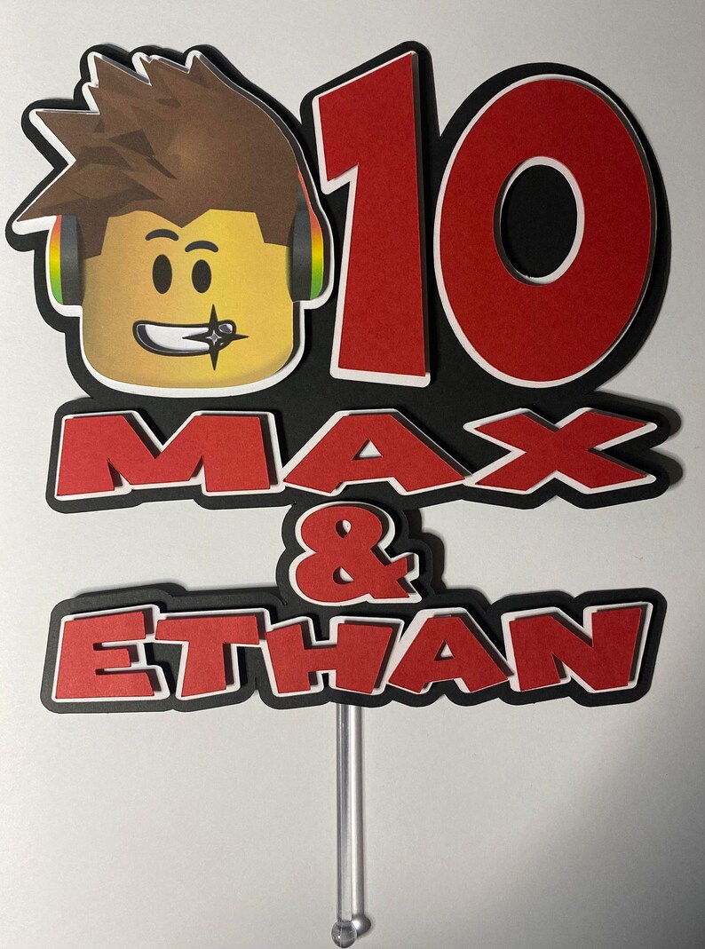 Personalised Roblox Cake Topper: Roblox Theme Party Decor - Etsy