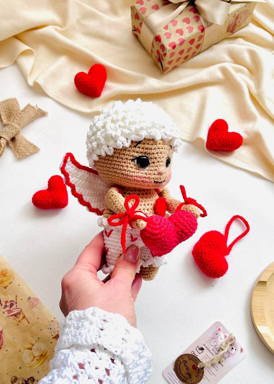 Crochet Pattern Cupid Amigurumi Love Toy Heart Angel Toy Valentine's ...