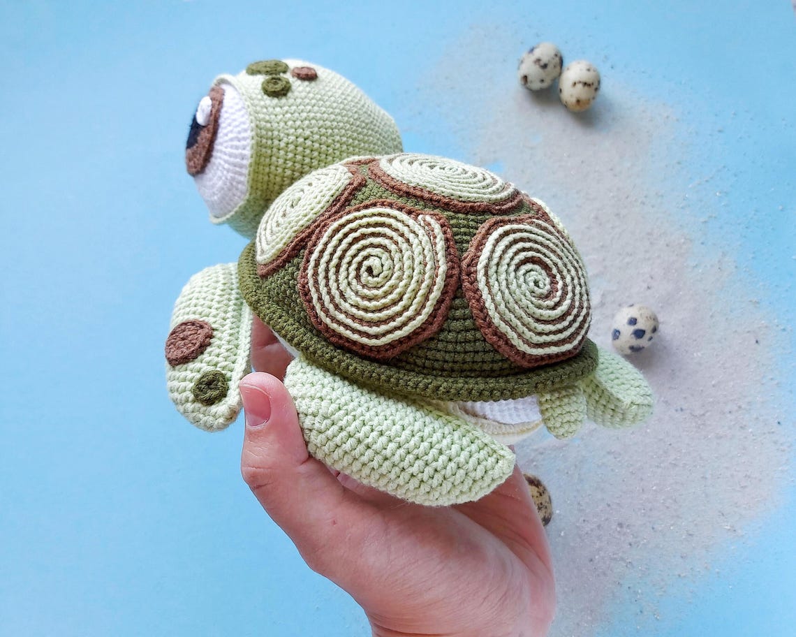 Crochet Turtle Plush. Amigurumi Turtle Pattern and Baby Turtle Pattern ...