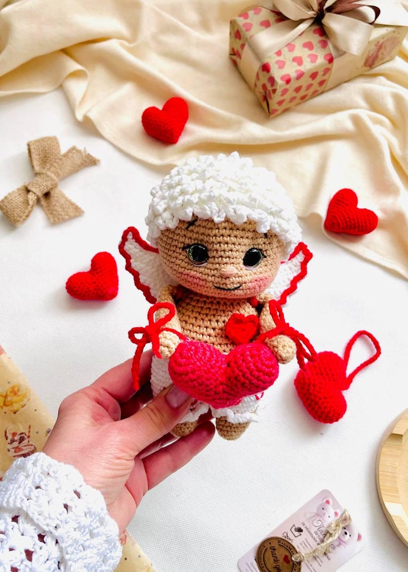 Crochet Pattern Cupid Amigurumi Love Toy Heart Angel Toy Valentine's ...
