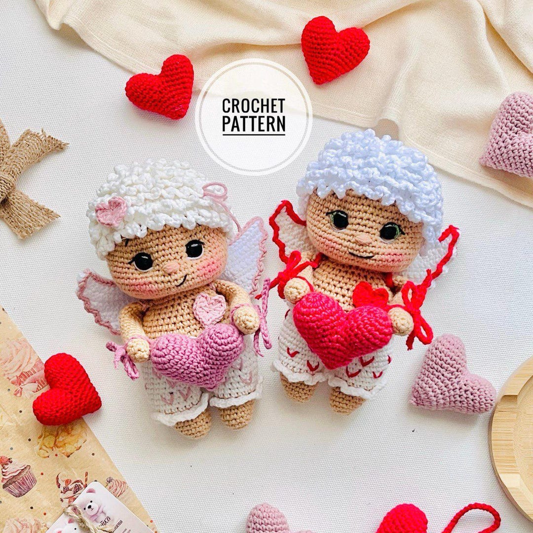 Crochet Pattern Cupid Amigurumi Love Toy Heart Angel Toy Valentine's ...