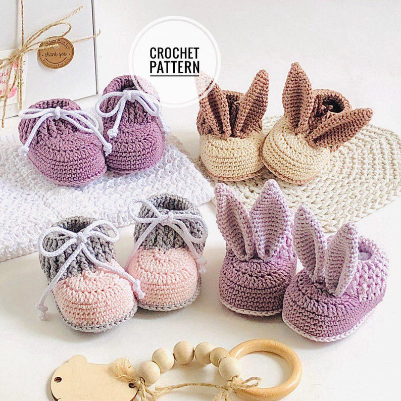Crochet Pattern Booties for Baby Bootы for Newborns Moccasins Gift for ...