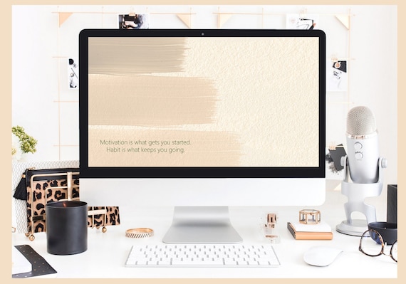 Inspirational Quotes Desktop Organizer Boho Pink Digital | Etsy