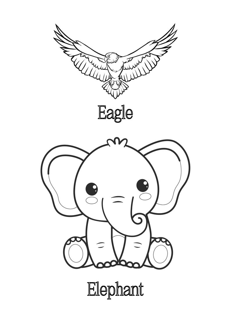 Animal Alphabet Coloring Pages: ABC Printable Activity for Kids (PDF ...