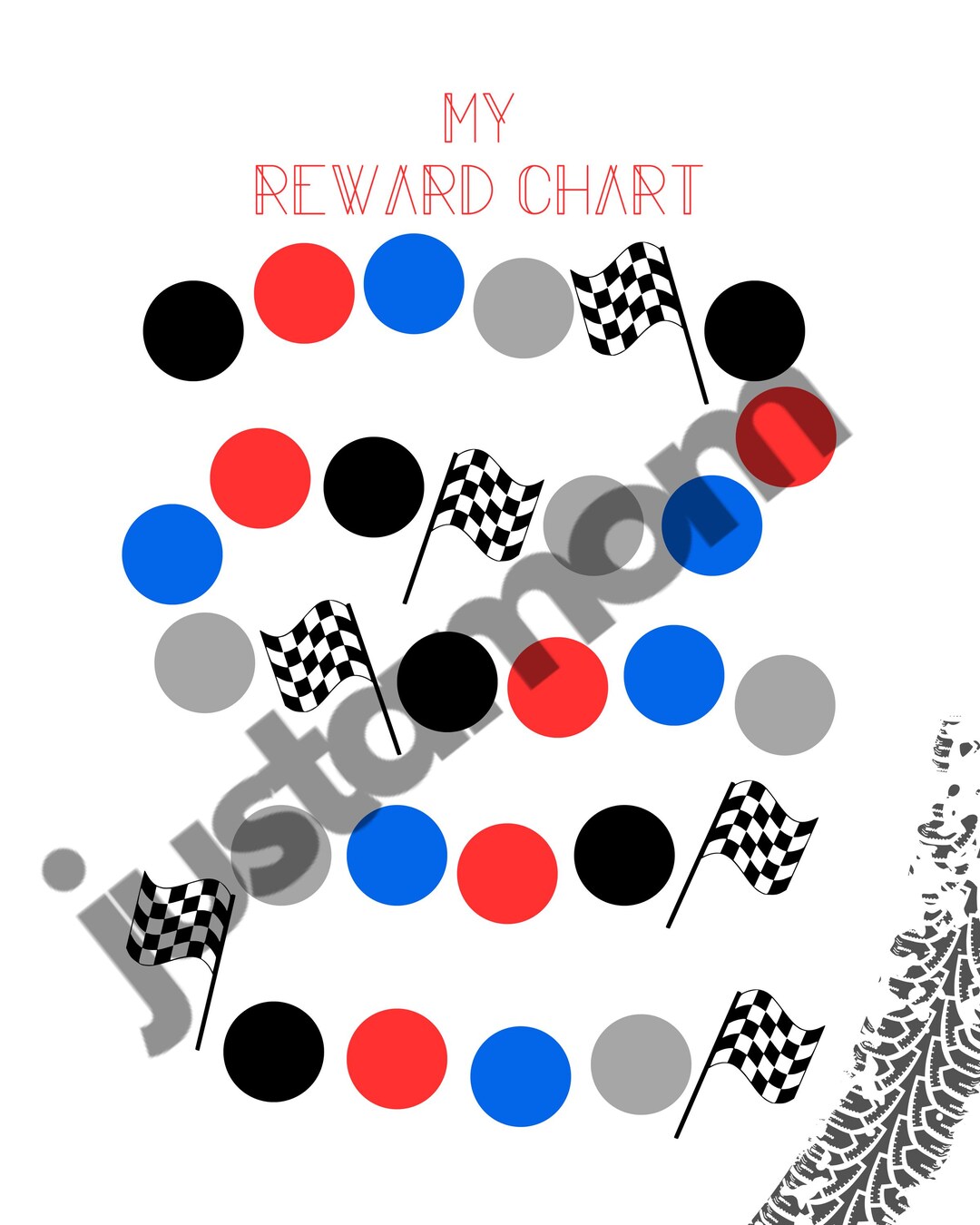 Reward Chart for Kids, Theme Race, Potty Training Chart, Behavioral ...