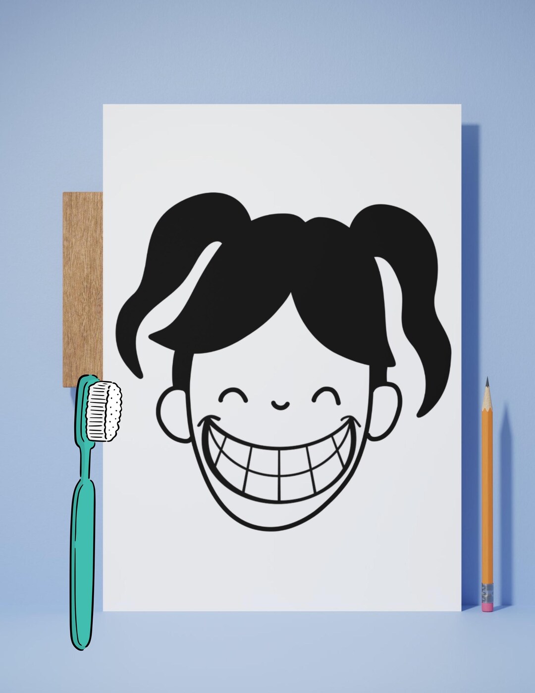 Brushing Teeth Practice Chart for Kids – Printable Girl With Big Mouth ...