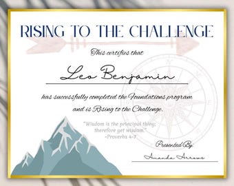 Rising to the Challenge Certificate PDF | Classical Conversations ...