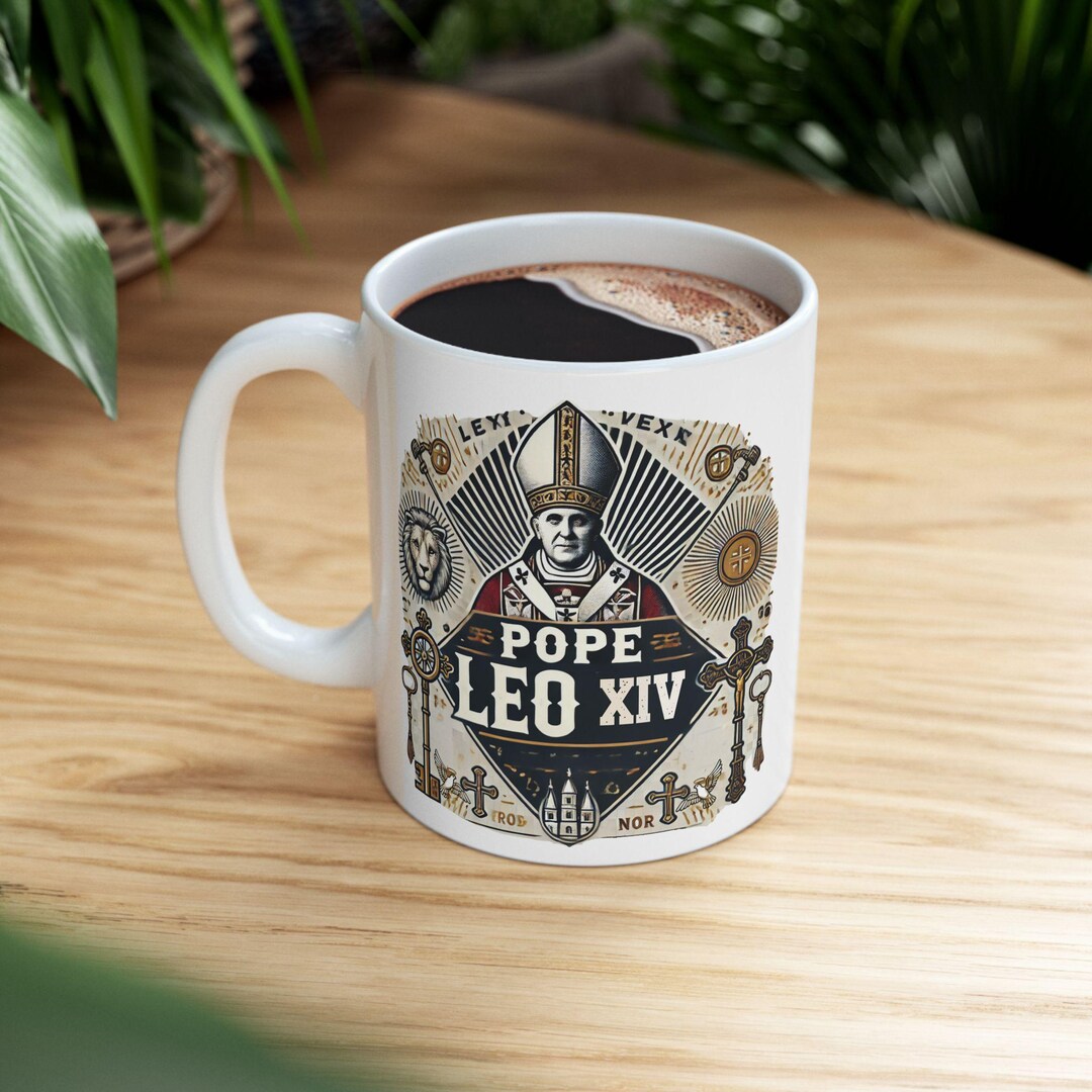 Pope Leo XIV Mug | Catholic Papal Coffee Cup | Religious Gift for Men ...