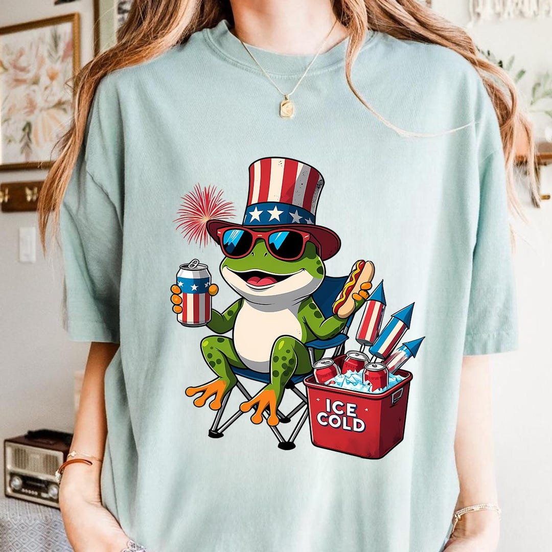 Patriotic Frog Png, 4th of July Frog Png, Funny USA Frog Png, Frog With ...