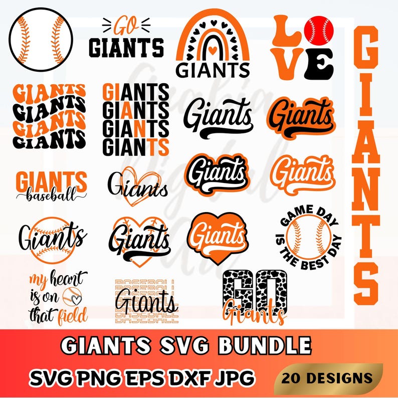 Giants SVG Bundle, Baseball Themed Cut Files, Trendy Shirt Designs ...