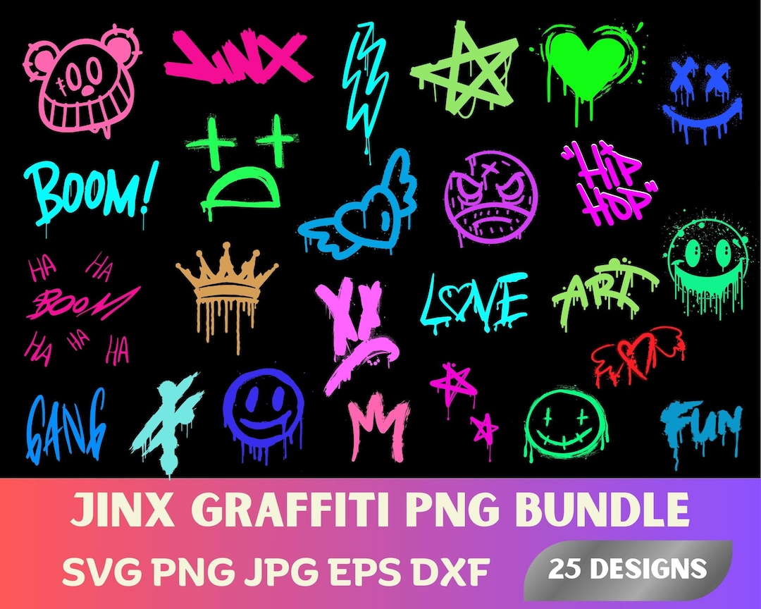 Jinx Graffiti Horror SVG Bundle: Cricut & Sublimation Designs (digital ...