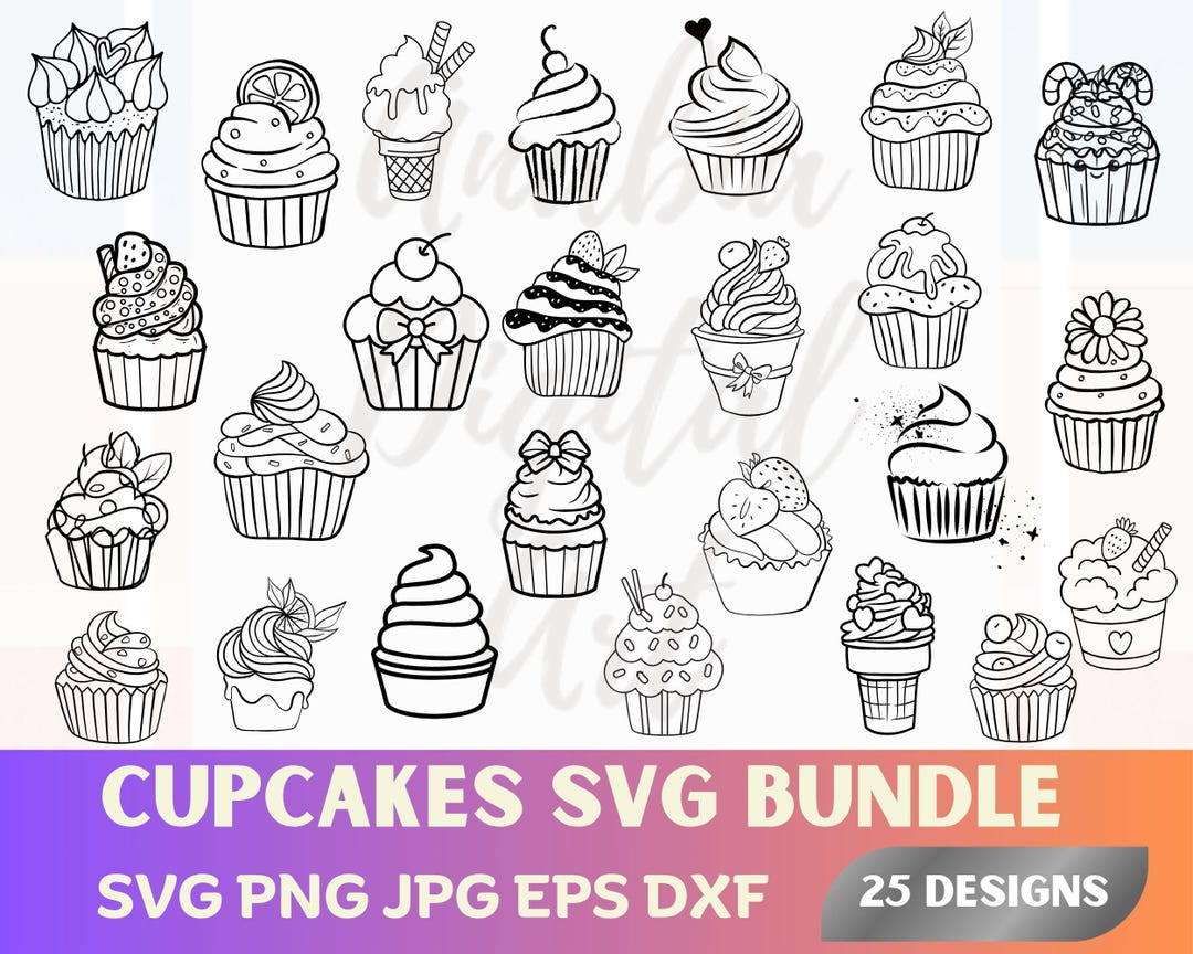Cupcake SVG Bundle, Dessert Cut Files (instant Download) - Etsy
