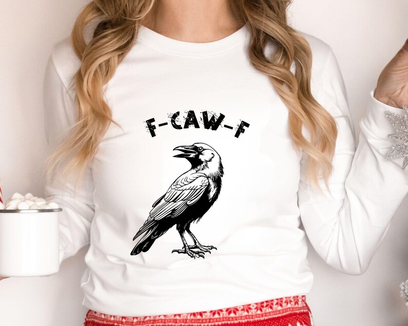 Gothic Raven F-caw-f Svg, Funny Crow Clipart (digital Download) - Etsy