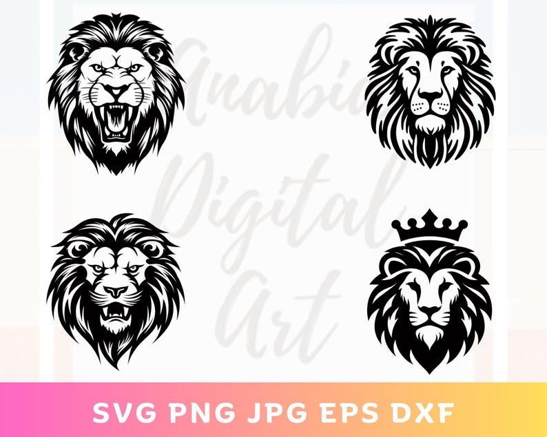 Lion Head SVG Bundle: King of the Jungle Clipart (digital Download - Etsy