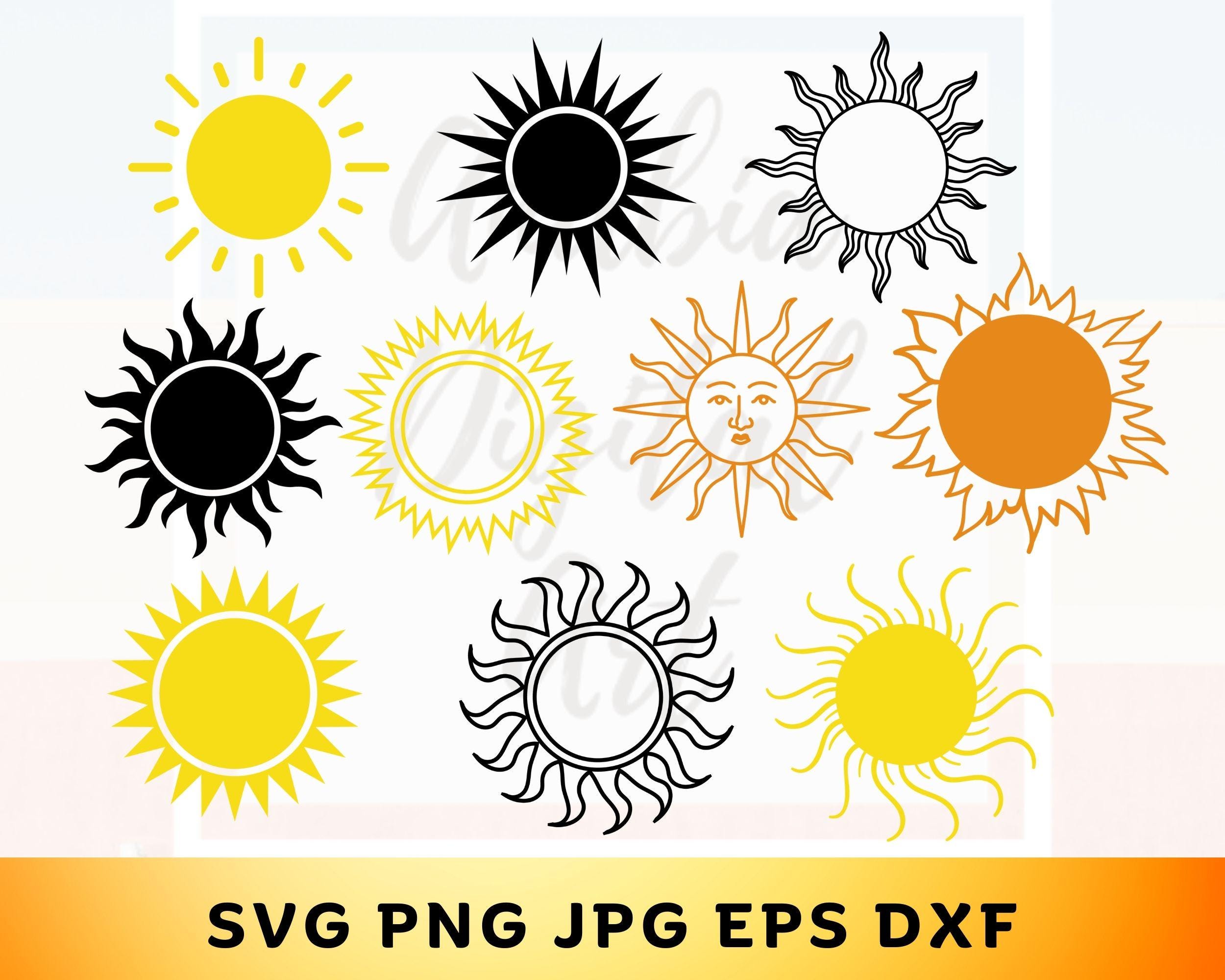 Sun Svg, Sunrise Svg, Sun Svg Bundle, Half Sun Svg, Boho Sun Svg, Sun ...