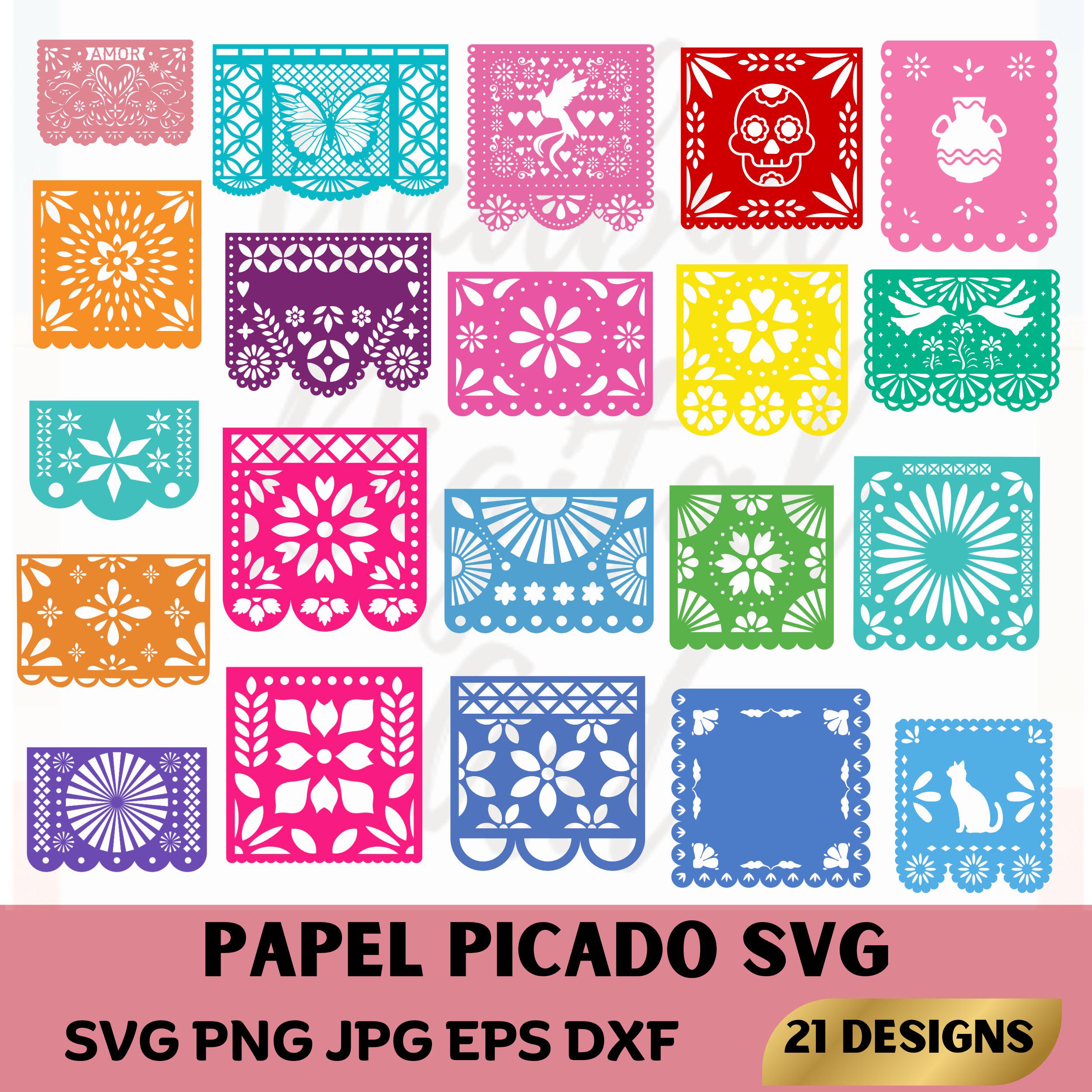 Papel Picado Svg, Papel Picado Clipart, Mexican Art Svg, Papel Picado ...