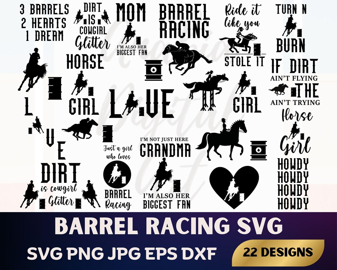 Barrel Racing SVG Bundle: Equestrian Clipart (digital Download) - Etsy ...
