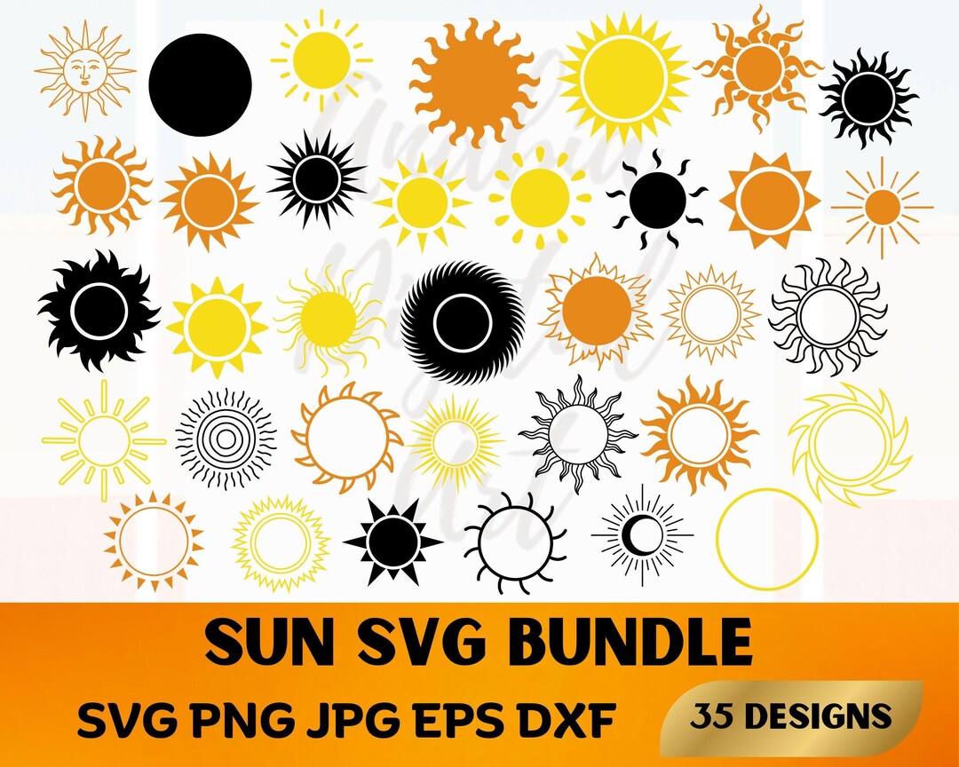 Sun Svg, Sunrise Svg, Sun Svg Bundle, Half Sun Svg, Boho Sun Svg, Sun ...