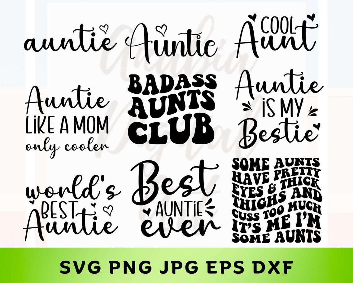 Aunt SVG Bundle, Retro Auntie Designs (digital Download) - Etsy