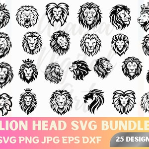 Lion Head SVG Bundle: King of the Jungle Clipart (digital Download - Etsy