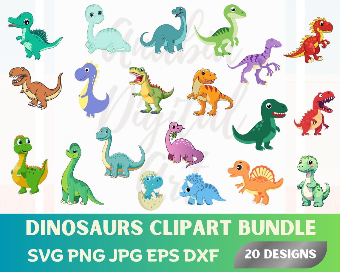 Dinosaur Clipart Bundle, Kids SVG, PNG, EPS (digital Download) - Etsy