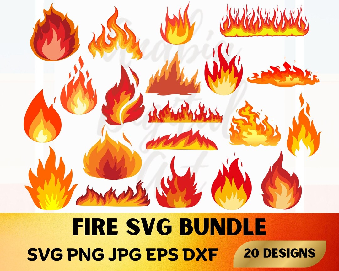 Fire Svg Bundle, Fire Flames Svg, Fire Clipart, Fire Svg, Fire Png ...
