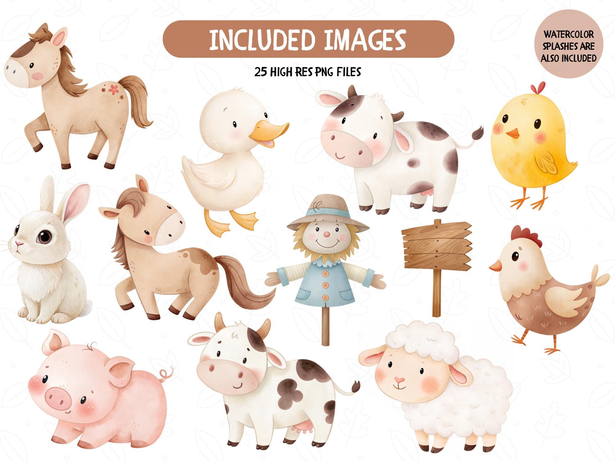 Cute Farm Clipart Farm Animals, Baby Farm Animal Clipart, Farm Nursery ...