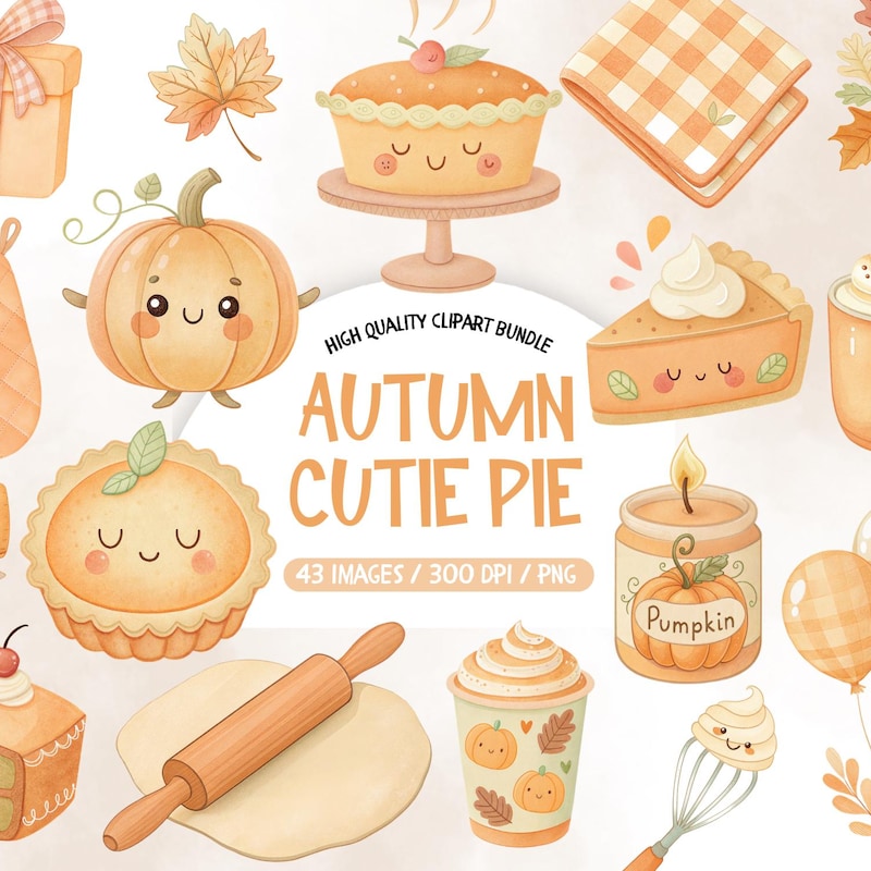 Pumpkin Pie Clipart - Etsy