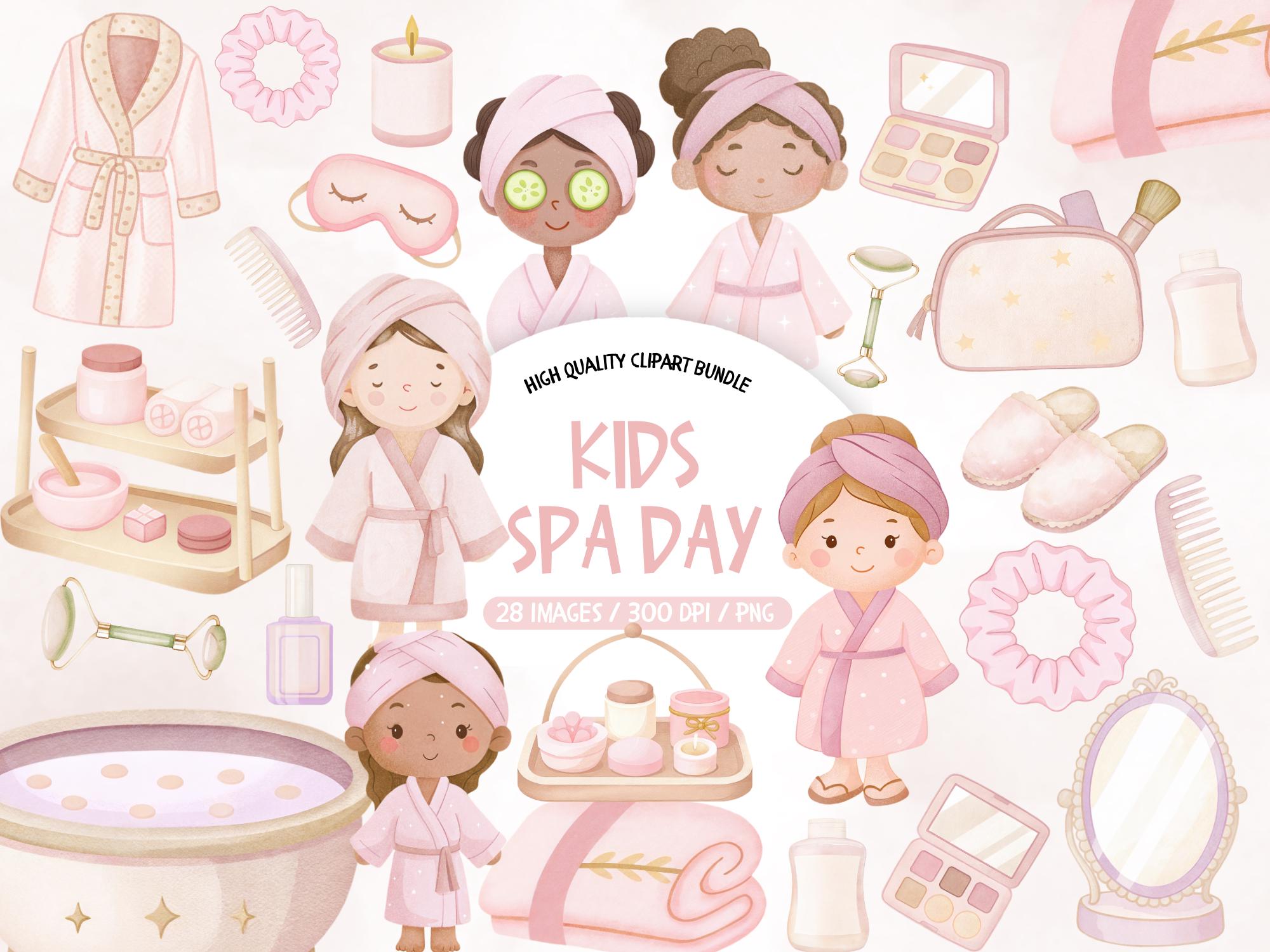 Sleepover Spa Day Illustrations: Glam Girls & Slumber Party – (digital ...