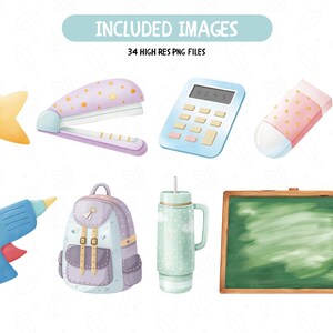 Back to School Clipart Bundle, School Bus Clipart, Cute School Supplies ...